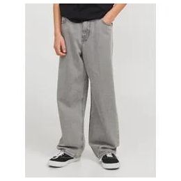Jack & Jones Relax-fit-Jeans JACK & JONES JUNIOR "JJIALEX &uuml;berzeugt durch Komfort und hohe Taille", Jungen, Gr. 158, N-Gr, grau (grau denim), Denim/Jeans, Obermaterial: 100% Baumwolle, unifarben, relaxed fit kn&ouml;chellang, Jeans, unifarben, modisch, relaxed fit, Denim