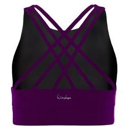 Sport-Bustier WINSHAPE "Functional Comfort Sport-BH SB103C", Damen, Gr. XS, Normalgr&ouml;&szlig;en, lila (schwarz plum), 85% Polyester, 15% Elasthan, BHs, mit R&uuml;cken-Applikation