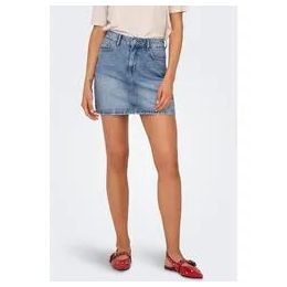 Jeansrock Only "ONLSTELLA SHORT SKIRT DNM AZG NOOS", Damen, Gr. XL (42), blau (light blau denim), Denim/Jeans, Obermaterial: 100% Baumwolle, unifarben, kurz, R&ouml;cke Jeansrock, Baumwolle
