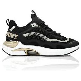 Sneaker Plein Sport "Air Pressure //Gen.x.4", Damen, Gr. 37, Normalschaft, schwarz (0293, schwarz, lightgold), Schuhe Sneaker