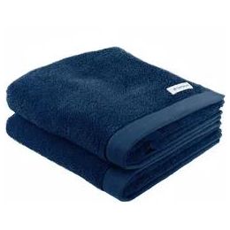 Handtuch Tom Tailor HOME "COLOR BATH", blau (schwarz navy), B:50cm L:100cm, Frottier, Frottier, Handt&uuml;cher, 100% Baumwolle, 50x100 cm, uni, gro&szlig;e Farbauswahl