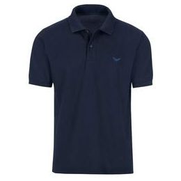 Poloshirt TRIGEMA "TRIGEMA Poloshirt DELUXE Piqu&eacute;", M&auml;dchen, Gr. 116, blau (navy), Piqu&eacute;, 100% Baumwolle, Basic, lang, ohne Ausschnitt, Shirts