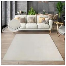 Teppich the carpet "Cosy", beige (creme), B:70cm H:11mm L:140cm, Polyester, Teppiche, Teppich, Wohnzimmer Teppich Fell-Optik waschbar elegant