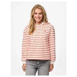 Kapuzensweatshirt Pieces "PCCHILLI LS HOODIE STRIPES EMB NOOS BC", Herren, Gr. XL, wei&szlig; (cloud dancer stripes:tangerine tango, heart emb), Sweatware, Obermaterial: 50% Baumwolle, 50% Polyester, bedruckt, gestreift, regular fit normal, Rundhals, B&uuml;ndchen, Sweatshirts, Baumwollmischung, regular fit