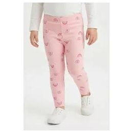 Leggings happy girls, M&auml;dchen, Gr. 116, N-Gr, rosa (rose), Jersey, Obermaterial: 60% Polyester, 35% Baumwolle, 5% Elasthan, bedruckt, slim fit kn&ouml;chellang, Hosen Leggings, im tollen Alloverprint, Basic-Form