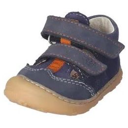 Lauflernschuh Pepino BY RICOSTA "Ebi WMS: mittel", Baby, Gr. 24, blau (navy, orange), Leder, Textil, Schuhe Lauflernschuh, Klettschuh, Lederinnensohle, Gr&ouml;&szlig;enschablone zum Download