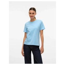 V&eacute;ro Moda Kurzarmshirt VERO MODA "VMPAULINA SS T-SHIRT GA JRS NOOS", Damen, Gr. XS, blau (airy blau), Jersey, Obermaterial: 100% Baumwolle, unifarben, normal, Rundhals, Shirts, Baumwolle, regular fit