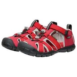 Sandale Keen "SEACAMP II CNX", Jungen, Gr. 35, rot (ribbon rot, alloy), Synthetik, Schuhe Sandale