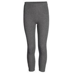 Leggings happy girls, M&auml;dchen, Gr. 110, N-Gr, grau (anthrazit), Strick, Obermaterial: 60% Polyester, 35% Baumwolle, 5% Elasthan, unifarben, eng kn&ouml;chellang, Hosen Leggings, w&auml;rmend und elastisch