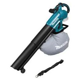 Akku-Laubbl&auml;ser Makita "2 in 1 Akku-Laubsauger inkl. H&auml;ckselfunktion &raquo;DUB187Z&laquo;", blau (t&uuml;rkis), H:41,6cm L:116,8cm, Laubsauger, ohne Akku und Ladeger&auml;t, 18V, 64 m/s, 366 m3 /h