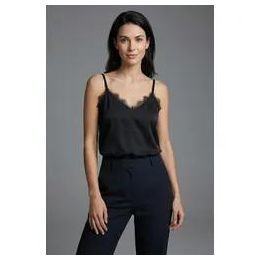Spitzentop Freequent "FQBICCO-ST", Damen, Gr. M, blau (salute), Jersey, Obermaterial: 95% Polyester, 5% Elasthan, unifarben, bequem h&uuml;ftbedeckend, V-Ausschnitt, Tops Spitzentop, mit Spaghetti-Tr&auml;gern
