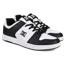 Schn&uuml;rschuh DC Shoes "Manteca", Herren, Gr. 10,5 (44), schwarz-wei&szlig; (wei&szlig;, schwarz, wei&szlig;), Obermaterial:Obermaterial: Leder (Kuh) / Futter: Textil / Au&szlig;ensohle: Gummi;, Schuhe Schn&uuml;rschuh
