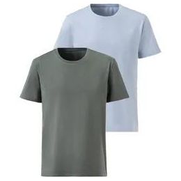 T-Shirt AUTHENTIC LE JOGGER, Herren, Gr. 3XL (64/66), blau (khaki, hellblau), Jersey, Obermaterial: 100% Baumwolle, unifarben, Basic, regular fit, Rundhals, abgesteppte Kante, Shirts T-Shirt, Freizeitshirt aus 100% Baumwolle