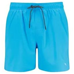 Badeshorts Puma "Puma SWIM MEN MID SHORTS 1P", Herren, Gr. XL, N-Gr, blau (light blau), Web, Obermaterial: 100% Polyester, Badehosen Badeshorts, High-Tech Rei&szlig;verschluss an der Ges&auml;&szlig;tasche, Seitentaschen