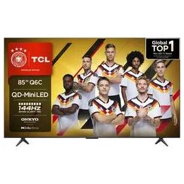 TCL Mini-LED-Fernseher "85Q6CX1", Energieeffizienz: D (A-G), schwarz, 85 &prime;&prime;, Fernseher, 4K Multi-HDR Dolby Vision, 144Hz, ONKYO Dolby Atmos, Apple Airplay 2