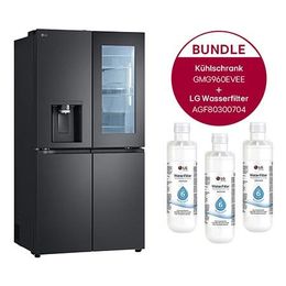 MultiDoor K&uuml;hlschrank mit InstaView&reg; (E, 638L, 179,2cm hoch) mit Eis, Crushed Ice und Wasserspender & Craft Ice GMG960EVEE + Ersatzwasserfilterx3 GMG960EVEE.AGF8AGFAG002