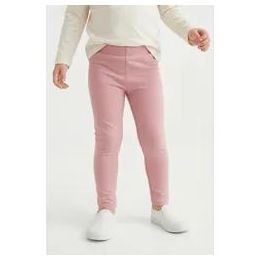 Leggings happy girls, M&auml;dchen, Gr. 128, N-Gr, rosa (dusty rose), Strick, Obermaterial: 60% Polyester, 35% Baumwolle, 5% Elasthan, unifarben, eng kn&ouml;chellang, Hosen Leggings, w&auml;rmend und elastisch