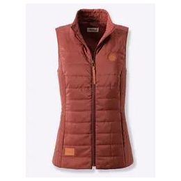 Steppweste Casual Looks, Damen, Gr. 52, rot (rotbraun), 100% Polyester, unifarben, Westen Steppweste