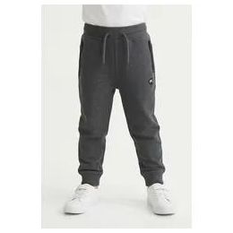 Sweathose name it "NMMVIMO SWE PANT BRU NOOS", Jungen, Gr. 92, N-Gr, grau (dunkelgrau melange), Sweatware, Obermaterial: 60% Baumwolle, 40% Polyester, unifarben, regular fit normal, Hosen Sweathose