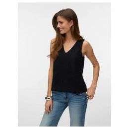 V&eacute;ro Moda Spitzentop VERO MODA "VMHONEY LACE SL V-NECK TOP WVN GA", Damen, Gr. XS, schwarz pattern:flower lace, Web, Obermaterial: 75% Baumwolle, 25% Nylon, unifarben, regular fit, V-Ausschnitt, Tops Spitzentop