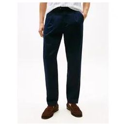 Chinohose Tommy Hilfiger "HARLEM CHINO SATIN", Herren, Gr. 30, L&auml;nge 32, blau (desert sky), Web, Obermaterial: 98% Baumwolle, 2% Elasthan, unifarben, l&auml;ssig geschnitten normal, Hosen Chinohose, Relaxed fit, Bundfalten