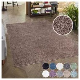 Hochflor-Teppich Carpet City "City Shaggy", braun, B:100cm H:30mm L:200cm, Polypropylen, Teppiche, Auch als L&auml;ufer, Langflor, Uni, Shaggy, flauschig-weich