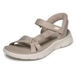 Sandale Skechers "GO WALK FLEX SANDAL-ILLUMINATE", Damen, Gr. 37, grau (taupe), Textil, Strukturmuster, Schuhe Sandale, Sandalette, Trekking Sandale mit Gogo Mat Fu&szlig;bett