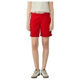 Chinoshorts s.Oliver, Damen, Gr. 38, N-Gr, rot, Obermaterial: 98% Baumwolle, 2% Elasthan, unifarben, regular fit kniefrei, Hosen Chinoshorts, Sommerhose mit geflochtenem G&uuml;rtel
