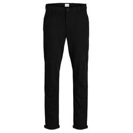 Jack & Jones Chinohose JACK & JONES "JPRCCMARCO JJADRIAN CHINO PANT NOOS", Herren, Gr. 34, L&auml;nge 32, schwarz, Web, Obermaterial: 78% Polyester, 20% Viskose, 2% Elasthan, unifarben, slim fit normal, Hosen Chinohose