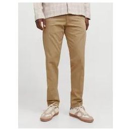 Jack & Jones Chinohose JACK & JONES "JPSTKANE BARRET CHINO NOOS", Herren, Gr. 36, L&auml;nge 32, braun (e.wood), Web, Obermaterial: 98% Baumwolle, 2% Elasthan, unifarben, relaxed fit kn&ouml;chellang, Hosen Chinohose