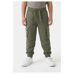Jogginghose name it "NMNOLI f&uuml;r Unisex mit elastischem Bund und schlichtem Look", M&auml;dchen, Gr. 110, N-Gr, gr&uuml;n (dusty olive), Sweatware, Obermaterial: 60% Baumwolle, 40% Polyester, normal normal, Hosen Jogginghose, regular fit, uni, elastischer Bund