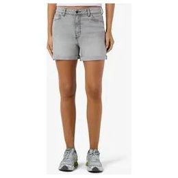 Jeansshorts Noisy may "NMMONI HW DNM SHORTS AZ277LG NOOS", Damen, Gr. XS (34), N-Gr, blau (light grau denim), Denim/Jeans, Obermaterial: 99% Baumwolle, 1% Elasthan, unifarben, slim fit kurz, Jeans Jeansshorts