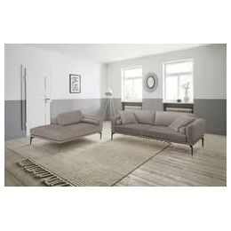 Polstergarnitur Egoitaliano "Masu, Design trifft sensationellen Sitzkomfort", beige (safari), H:95cm T:97cm, Sitzm&ouml;bel-Sets, Set besteht aus 2,5-Sitzer, freistehende Ottomane und 3 Rollkissen