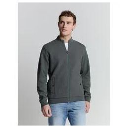 Sweater NO EXCESS "NO EXCESS Jacquard sweatshirt mit Vollrei&szlig;verschluss", Herren, Gr. XXL, grau (dunkelgrau), 64% Polyester, 35% Baumwolle, 1% Elasthan, Sweatshirts Sweater