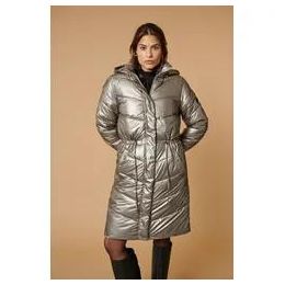 Steppmantel ZABAIONE "Jacket Fa44ncy", Damen, Gr. M, platin, Web, Obermaterial: 100% Polyester, gl&auml;nzend, unifarben, kniefrei, Rippb&uuml;ndchen, M&auml;ntel Steppmantel, im Glanz-Look