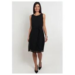 Chiffonkleid Seidel Moden, Damen, Gr. 44, N-Gr, schwarz, Web, Obermaterial: 100% Polyester. Futter: 95% Viskose, 5% Elasthan, unifarben, normal knielang, Rundhals, Kleider Chiffonkleid, mit Stoffg&uuml;rtel, MADE IN GERMANY
