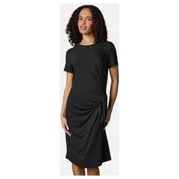 Shirtkleid Ragwear "Knotta", Damen, Gr. XL (42), Normalgr&ouml;&szlig;en, schwarz, Material: 95% Viskose, 5% Elasthan, figurumspielend ca. Mitte Oberschenkel, Rundhals, &Auml;rmel ohne &Auml;rmelschlitz abgesteppte Kante, Kleider Shirtkleid, Kurzarm Sommerkleid mit seitlichem Bindeband