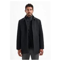 Parka NO EXCESS "NO EXCESS Wollmantel mit doppeltem Verschluss", Herren, Gr. L, antra melange, 90% Polyester, 10% Wolle, Jacken Parka