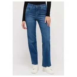 Stretch-Jeans Angels "LARA", Damen, Gr. 48, L&auml;nge 30, blau (mid blau used), Denim/Jeans, Obermaterial: 92% Baumwolle, 6% Polyester, 2% Elasthan, weit lang, Jeans, weite Passform, aus Baumwollmischung, mit Metallrei&szlig;verschluss