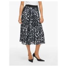 Plisseerock Vila "VINITBAN PRINT SKIRT - NOOS", Damen, Gr. XXL (44), grau (glacier gray aop:kia), Web, Obermaterial: 96% Polyester, 4% Elasthan, bedruckt, regular fit wadenlang, R&ouml;cke