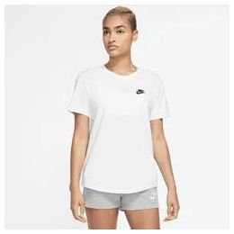 T-Shirt Nike SPORTSWEAR "W NSW CLUB SS TEE", Damen, Gr. S, wei&szlig;, Jersey, Obermaterial: 100% Baumwolle, normal, Rundhals, Shirts T-Shirt, etwas weiterer Schnitt, k&uuml;rzere L&auml;nge, mit leicht abgerundetem Saum
