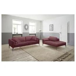 Polstergarnitur Egoitaliano "Masu, Design trifft sensationellen Sitzkomfort", rot (burgundy), H:95cm T:97cm, Leder CAREZZA (echtes Rindsleder) ist ein Naturleder, dass die urspr&uuml;nglichen Eigenschaften der Haut nicht ver&auml;ndert. Das Vorhandensein von verheilten Narben, K&ouml;rnungsunterschiede, Falten, Adern, Unterschiede in den Farbt&ouml;nen und andere Spuren, die die Natur auf diesen Fellen hinterlassen h