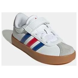 Sneaker Adidas SPORTSWEAR "VL COURT 3.0 KIDS", M&auml;dchen, Gr. 33, wei&szlig; (cloud wei&szlig;, royal blau, better scarlet), Leder, Synthetik, Schuhe Sneaker, mit Klettverschluss, f&uuml;r Kinder & Jugendliche