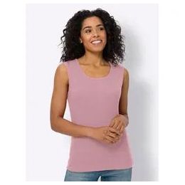 Shirttop Classic Basics, Damen, Gr. 54, lila (hortensie), 50% Baumwolle, 50% Polyester, unifarben, Rundhals, Tops Shirttop