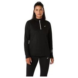 Laufshirt asics "asics ICON 1/2 ZIP LS TOP", Damen, Gr. XS, schwarz (performance schwarz), Obermaterial: 100% Polyester, Shirts Laufshirt