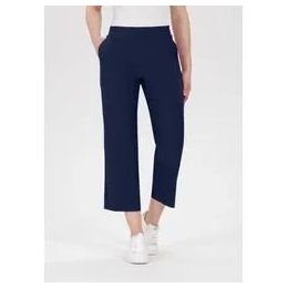 Culotte Stehmann "FENJA", Damen, Gr. 38, N-Gr, blau (marine,300), Stoff, Obermaterial: 65% Viskose, 30% Polyamid, 5% Elasthan, straight fit 7/8-L&auml;nge, Hosen Culotte, Sommerhose mit elastischem Bund und geradem Bein