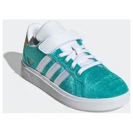 Sneaker Adidas SPORTSWEAR "Adidas DISNEY JASMINE GRAND COURT 2.0 KIDS", M&auml;dchen, Gr. 34, pure teal, cloud wei&szlig;, gold metallic, Schuhe Sneaker, f&uuml;r Kinder & Jugendliche