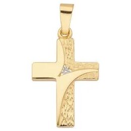 Adelia&acute;s Kreuzanh&auml;nger ADELIA ́S "Damen & Herren 333 Gold Kreuz Anh&auml;nger mit Zirkonia", gold, Schmuckanh&auml;nger, Damen, Gold, mit Zirkonia f&uuml;r Damen & Herren