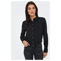 Jacqueline de Yong Hemdbluse JDY "JDYSAY L/S LINEN LOOSE SHIRT WVN NOOS", Damen, Gr. XL, schwarz, Web, Obermaterial: 55% Leinen, 45% Viskose, unifarben, loose fit Po-bedeckend, Blusen Hemdbluse