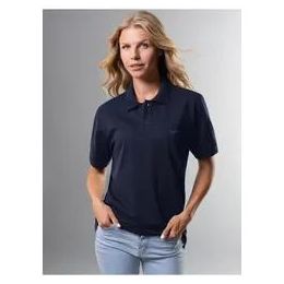Poloshirt TRIGEMA "TRIGEMA Poloshirt DELUXE Piqu&eacute;", Damen, Gr. XS, blau (navy), Piqu&eacute;, 100% Baumwolle, Basic, lang, ohne Ausschnitt, Shirts